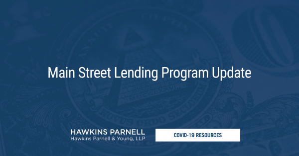 Main Street Lending Program Update